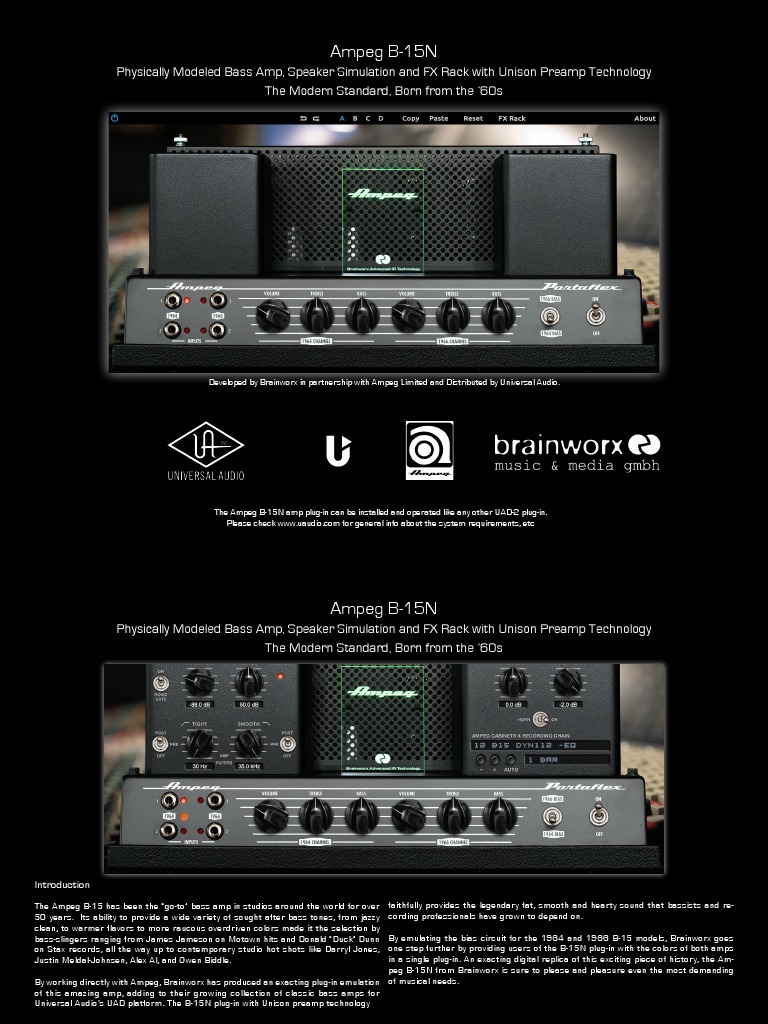 Ampeg B15N Manual | PDF | Bass Guitar | Amplifier