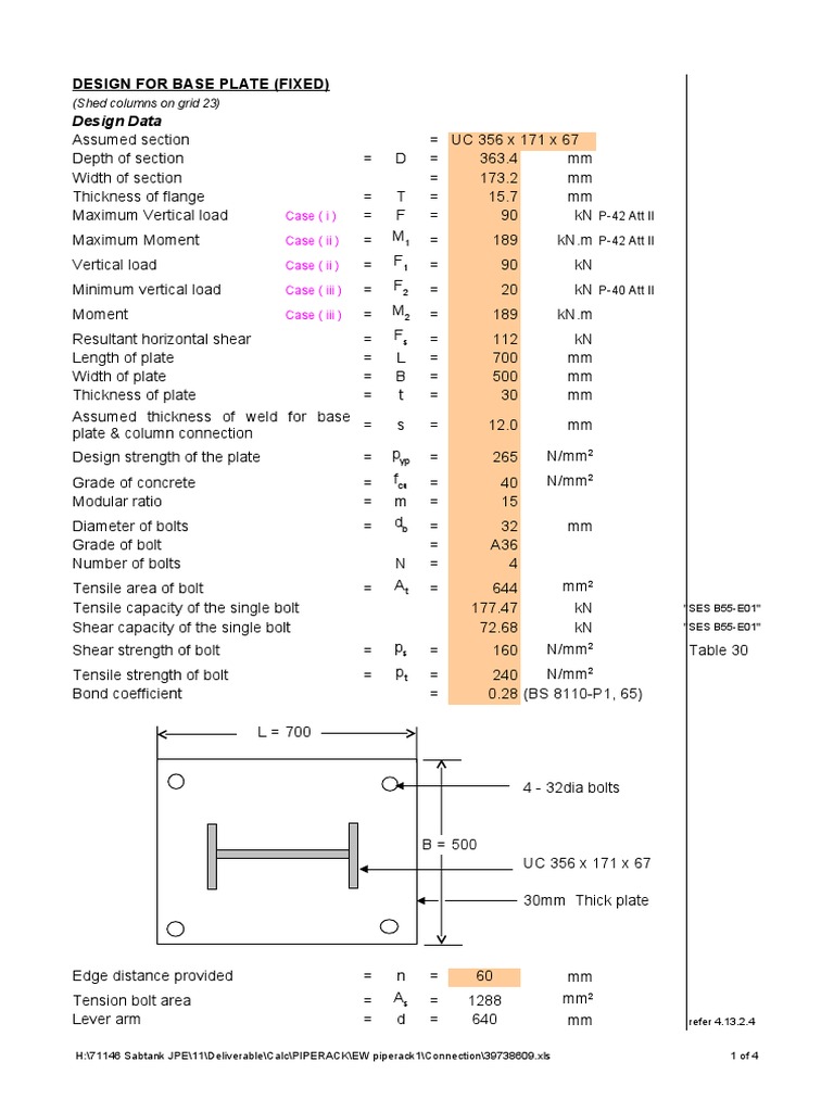 Base Plate - Fixed | PDF | Stress (Mechanics) | Screw