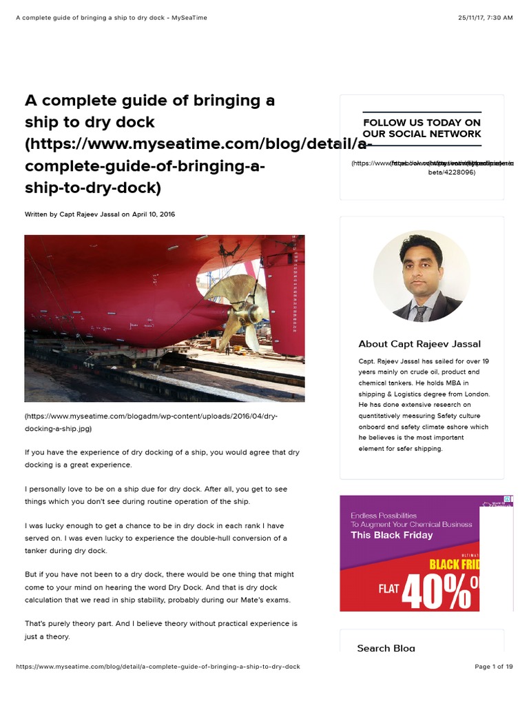 A Complete Guide of Bringing A Ship To Dry Dock - MySeaTime | PDF ...
