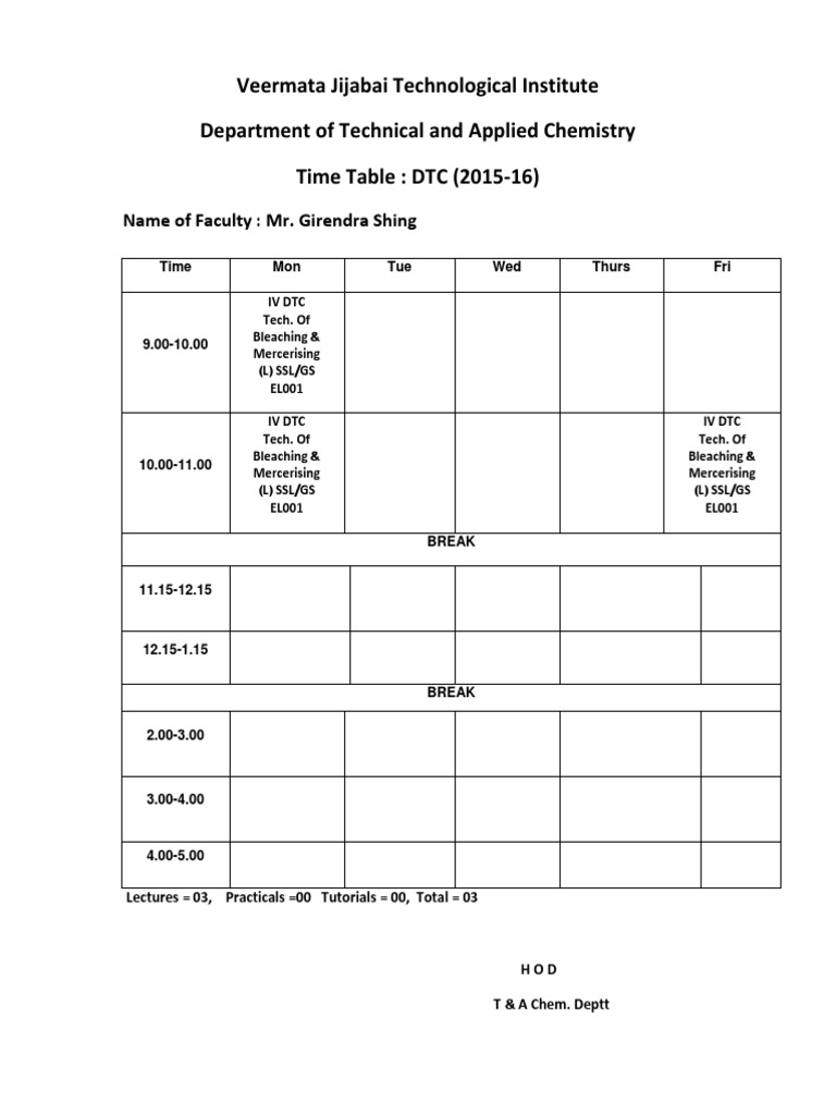 Veermata Jijabai Technological Institute Department of Technical and ...