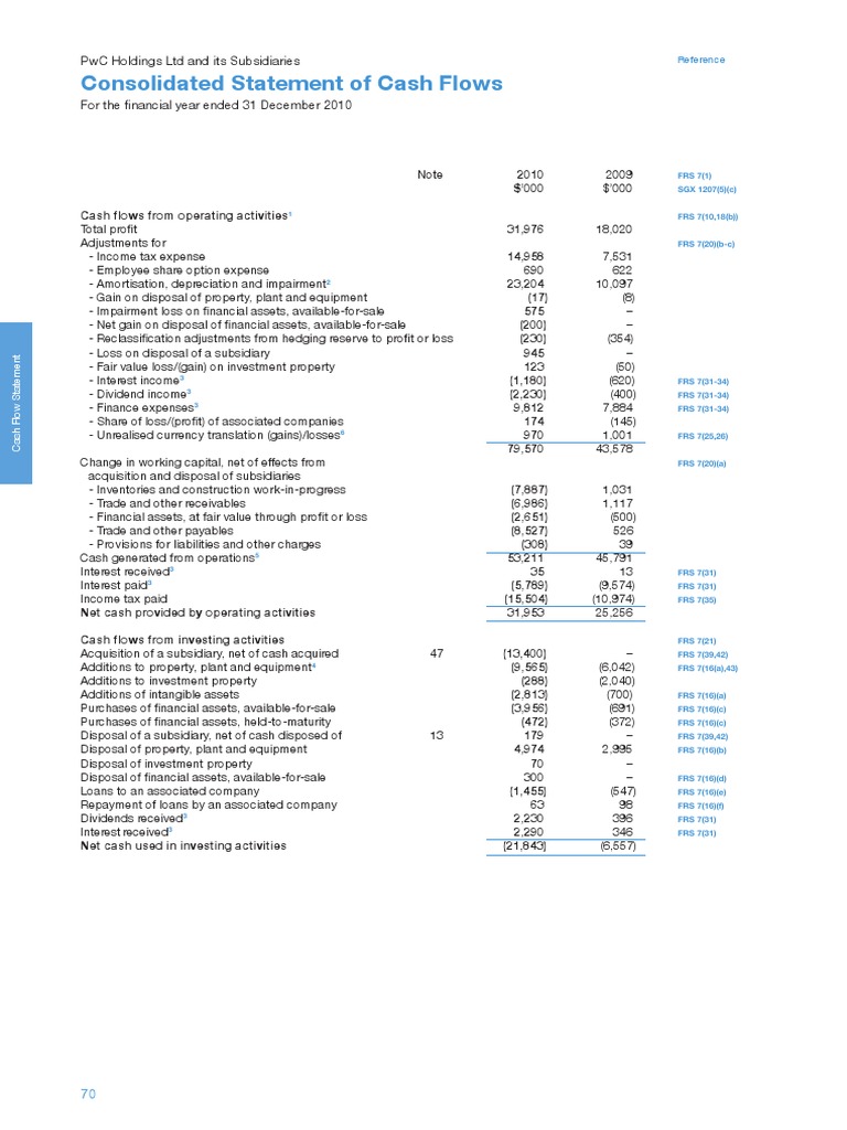 Consolidated Statement of Cash Flows: PWC Holdings LTD and Its ...