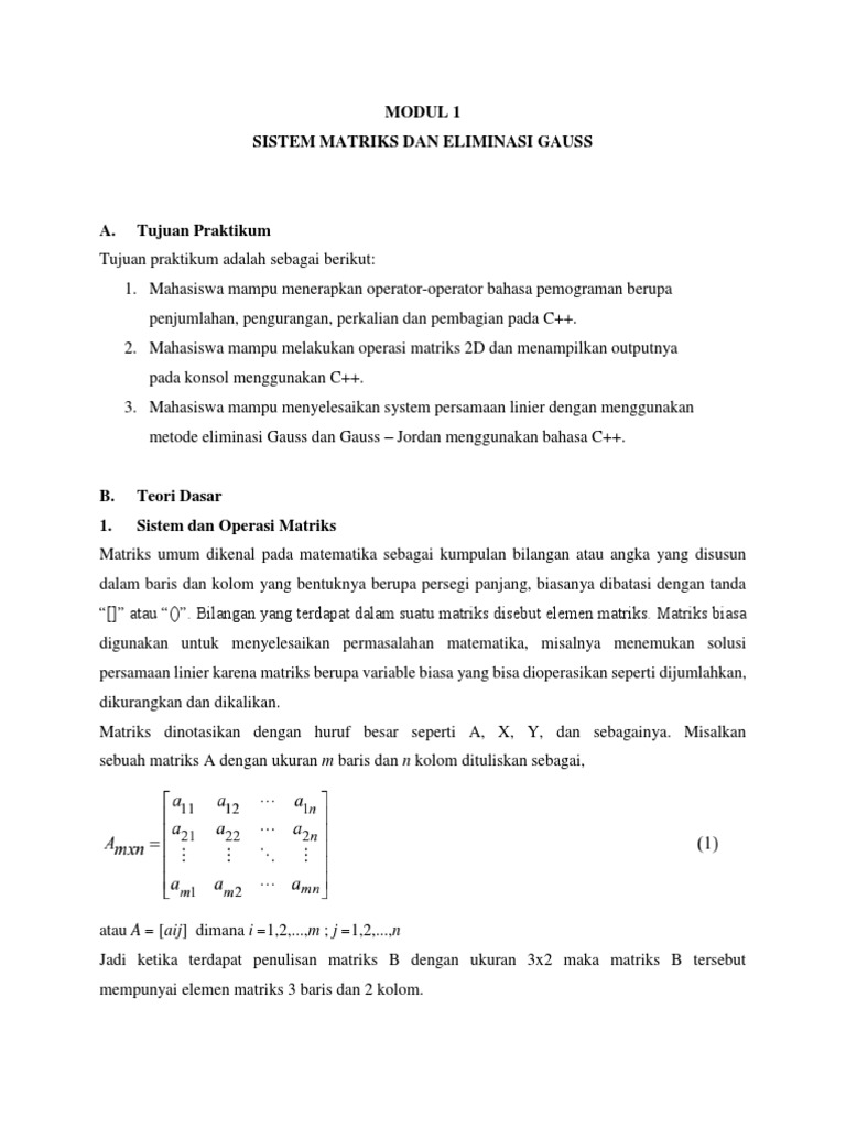Sistem Matriks Dan Eliminasi Gauss | PDF