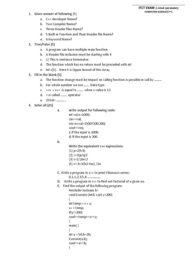 C++ Model 1 | PDF | C++ | Integer (Computer Science)