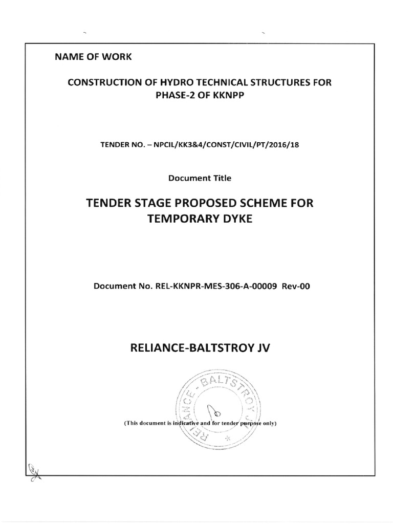 Reliance Infra Temporary Dyke Design | PDF