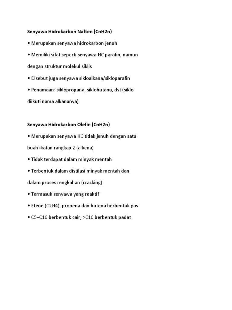 Hidrokarbon Naften dan Olefin | PDF