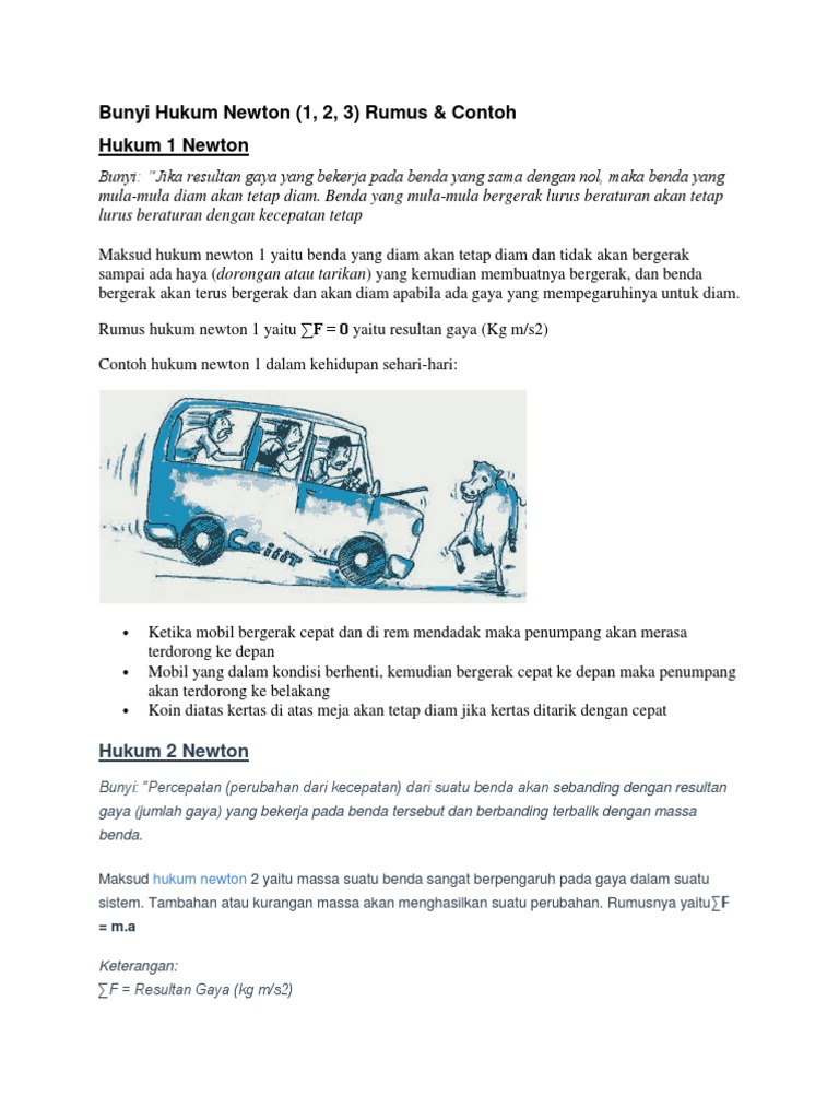 Bunyi Hukum Newton | PDF