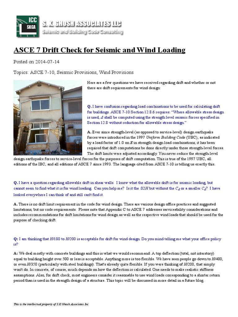ASCE 7 Drift Check For Seismic and Wind Loading | PDF | Strength Of ...