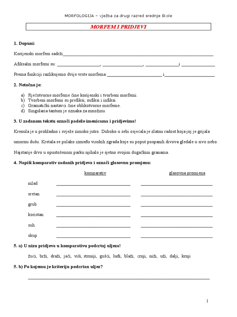 Morfologija HNM | PDF