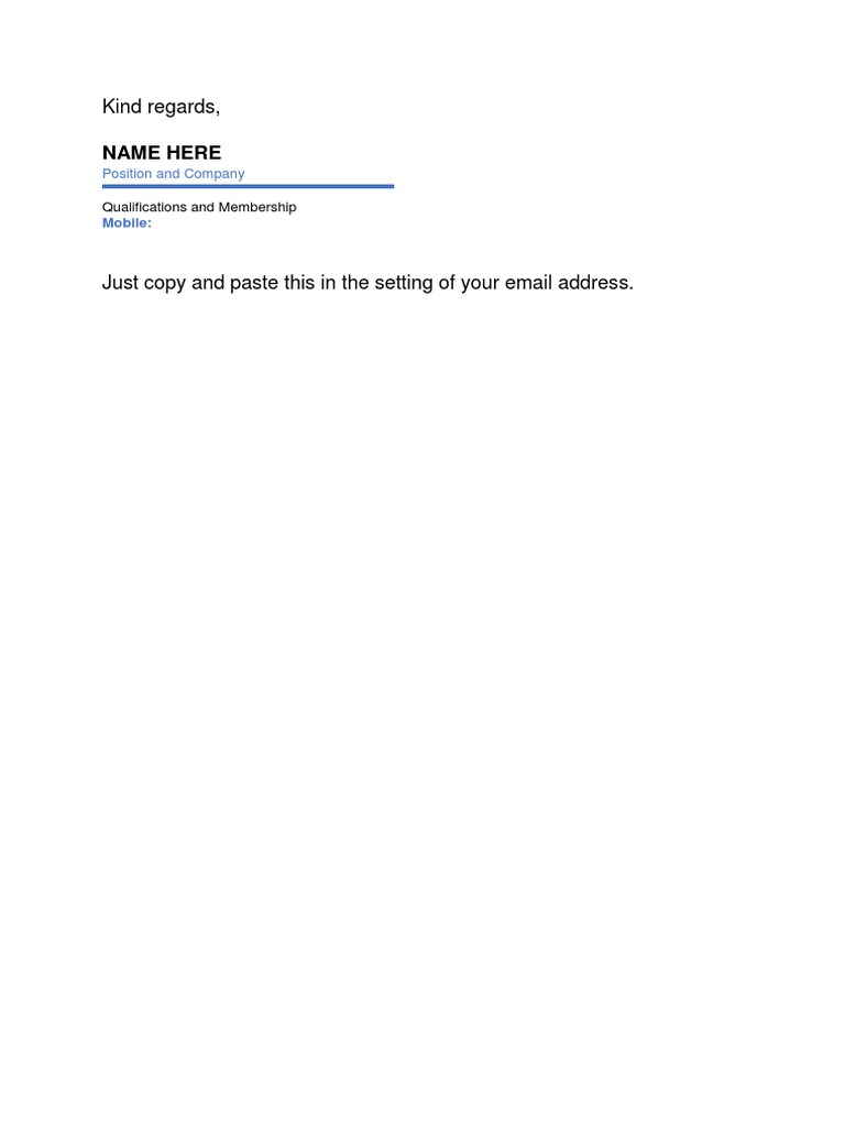 Email Signature Template | PDF