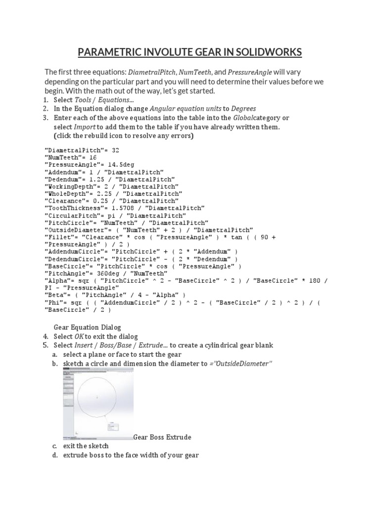 Equation Driven Spur Gear | PDF | Gear | Geometry