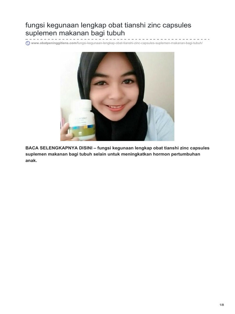 Manfaat Tianshi Zinc Capsules untuk Tubuh | PDF