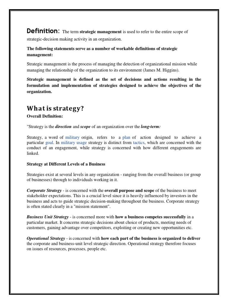 Definition:: Military Plan Goal Military Usage Tactics | PDF