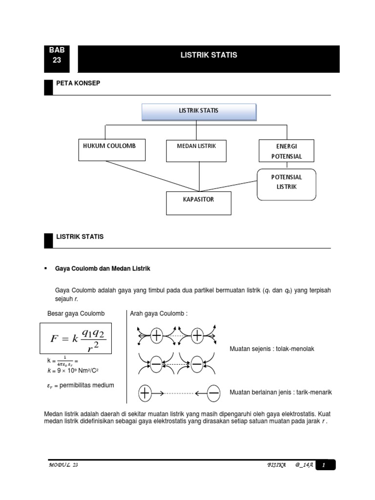 Modul 23 (Listrik Statis) | PDF