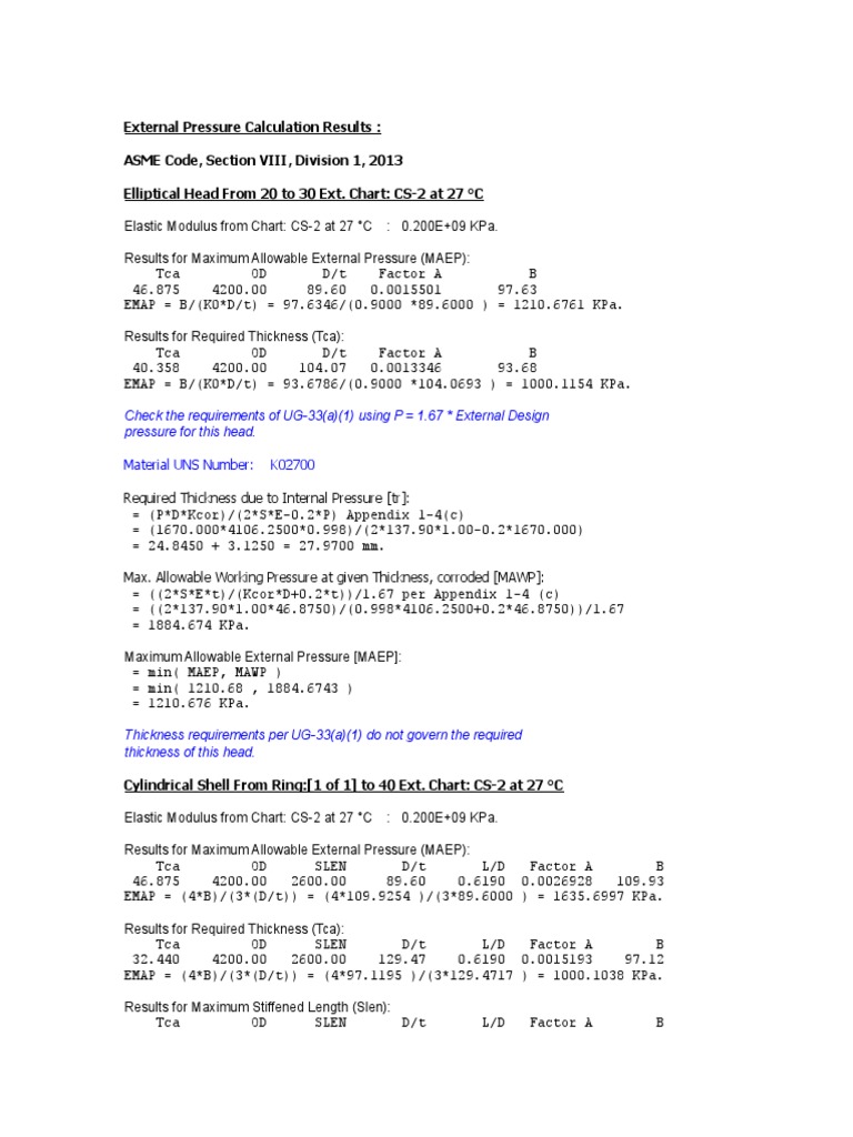 External Pressure Calculation Summary | PDF | Elasticity (Physics ...