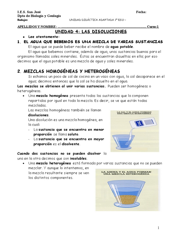 Las Disoluciones | PDF | Mezcla | Solución