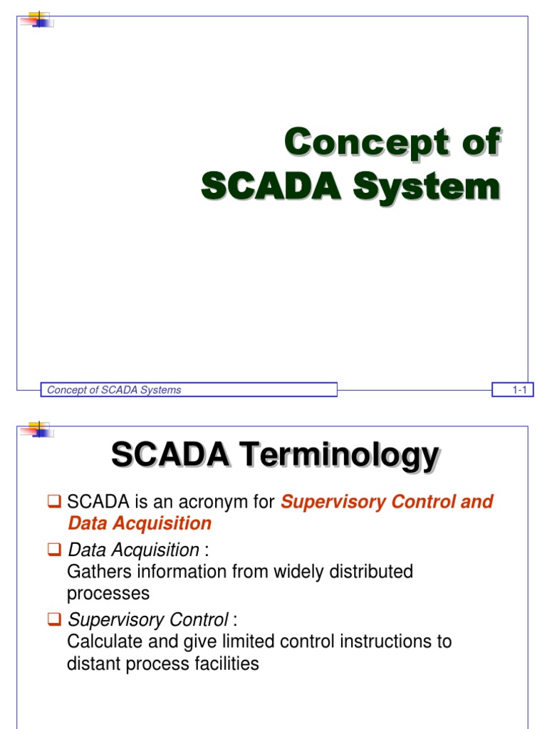 01 Concept of SCADA Systems | PDF | Scada | Programmable Logic Controller