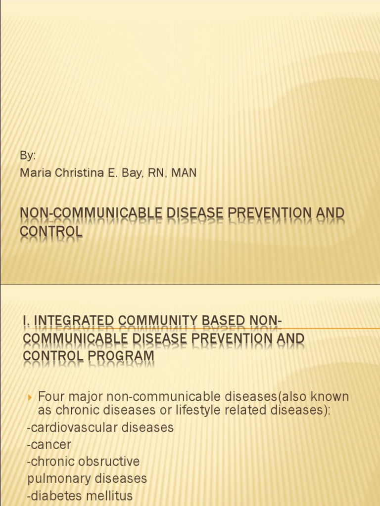 Non-Communicable Disease Prevention and Control | PDF | Non ...