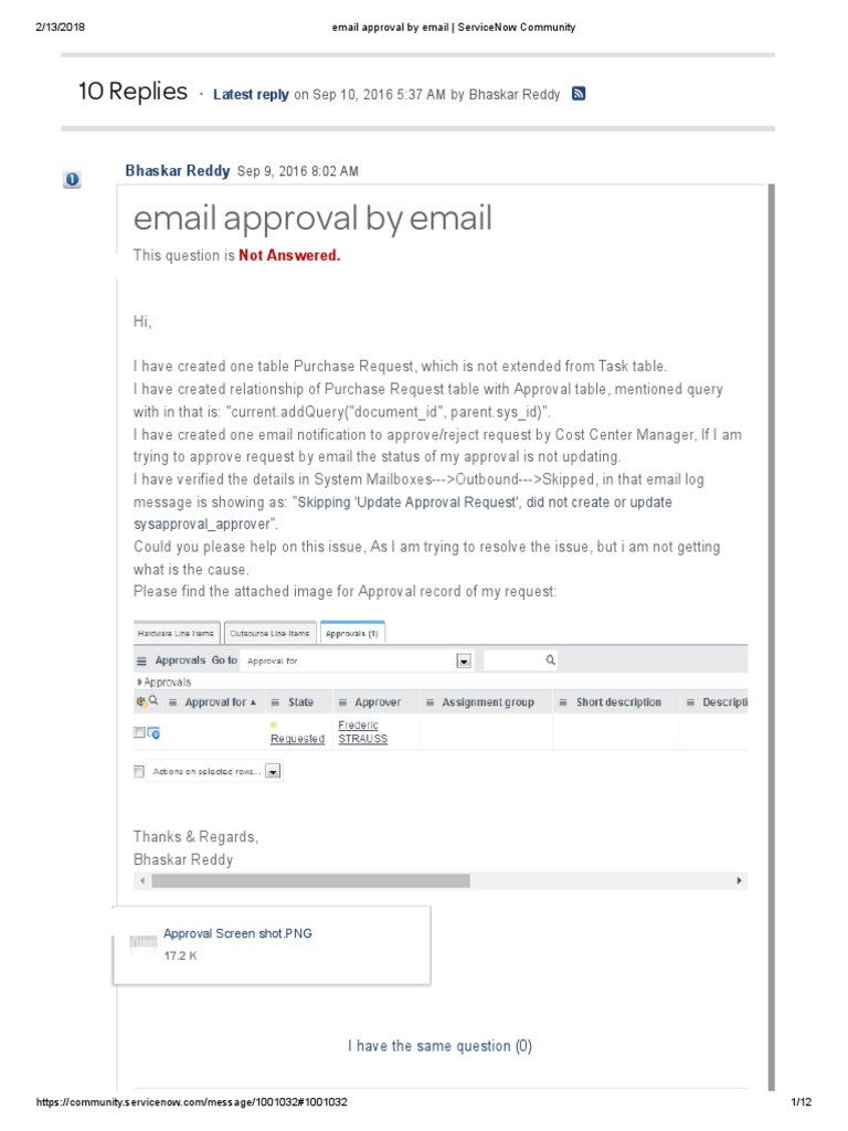 Email Approval by Email - ServiceNow Community | PDF | Cyberspace ...