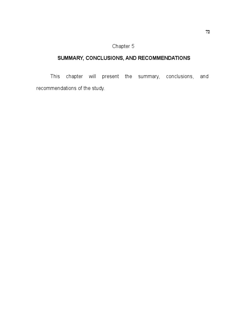 Summary, Conclusions, and Recommendations | PDF | Career & Growth