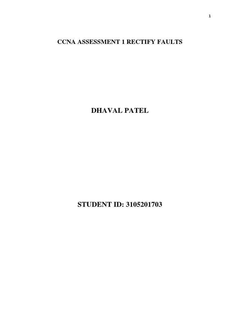 Dhaval Patel Ccna Rectify Faults | PDF | Router (Computing) | Cable Television