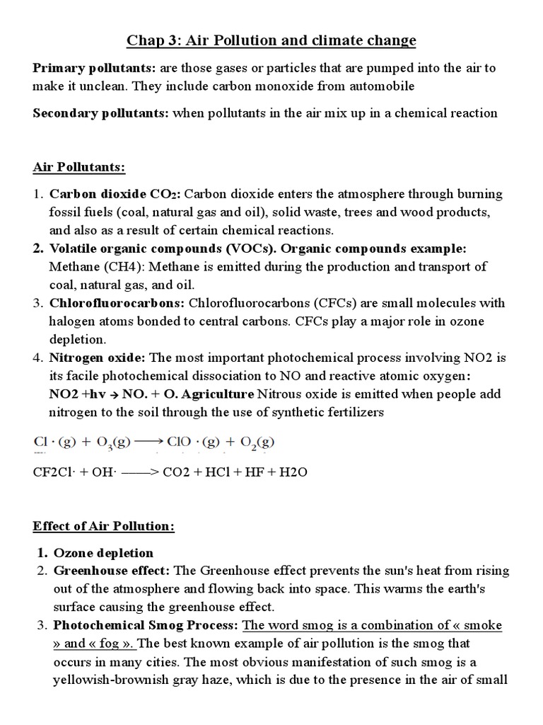 Chap 3: Air Pollution and Climate Change | PDF | Smog | Air Pollution
