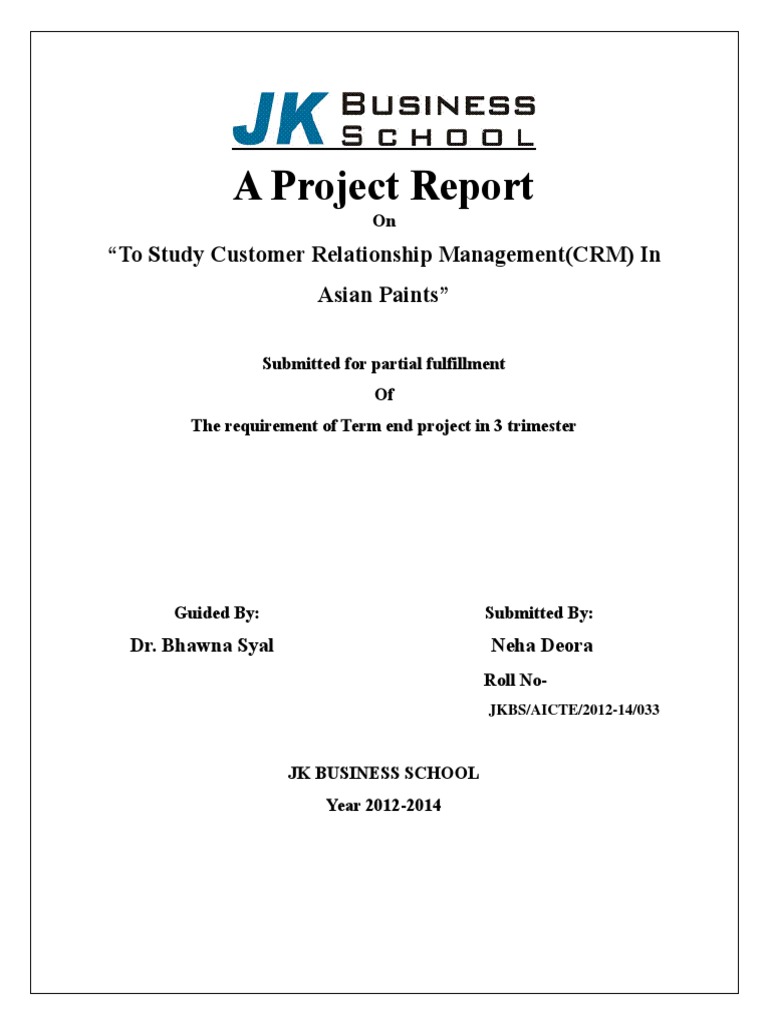 CRM in Asian Paints - 217233086 | PDF | Acrylic Paint | Customer ...