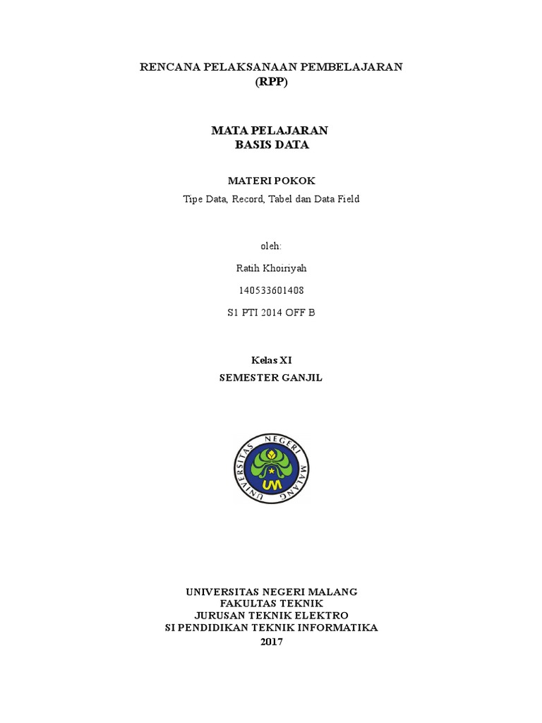 Contoh Format RPP Microteaching 2017 | PDF