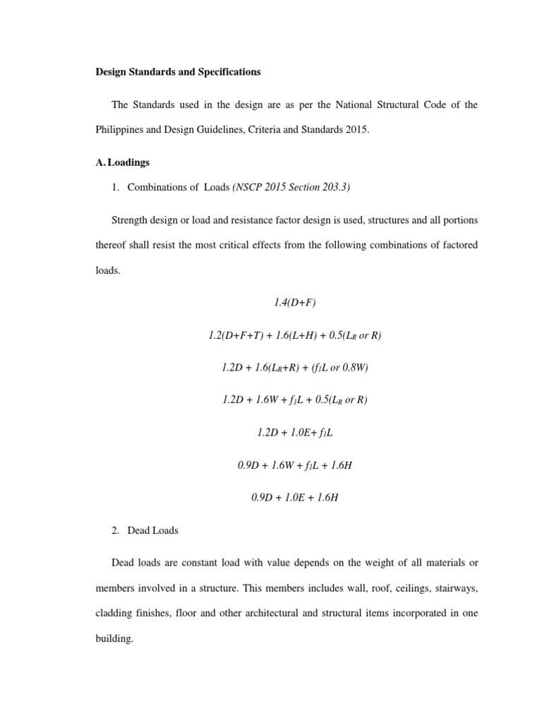 Design Standards And Specifications Pdf Structural Load Column