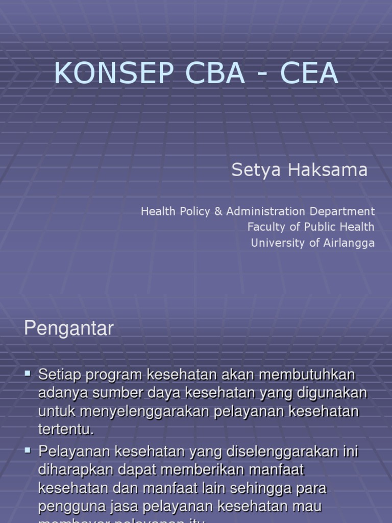 Konsep Cba - Cea | PDF