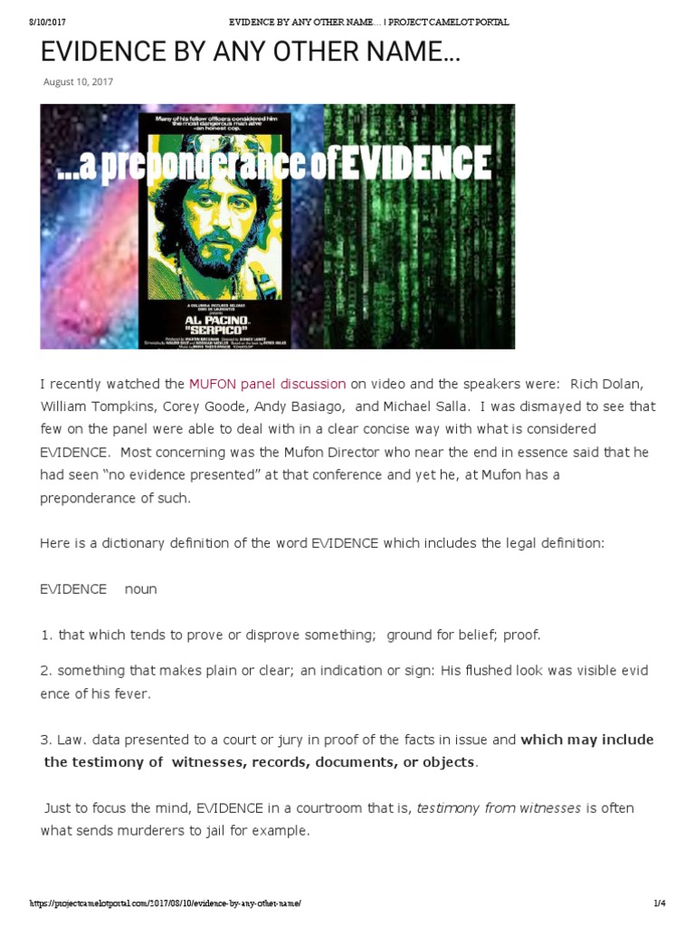 Evidence by Any Other Name | PDF | Testimony | Central Intelligence Agency