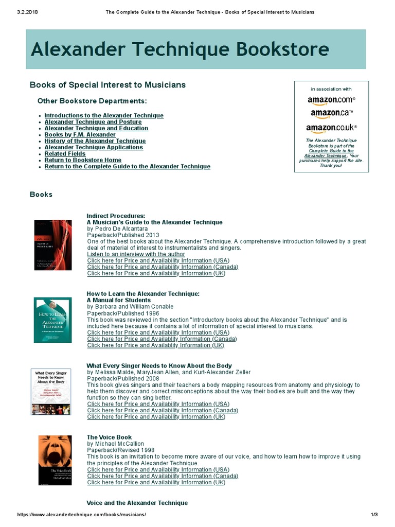 Essential Alexander Technique for Musicians | PDF | Alexander Technique ...