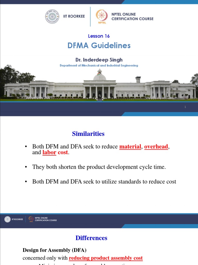 DFMA Guidelines | Production And Manufacturing | Engineering