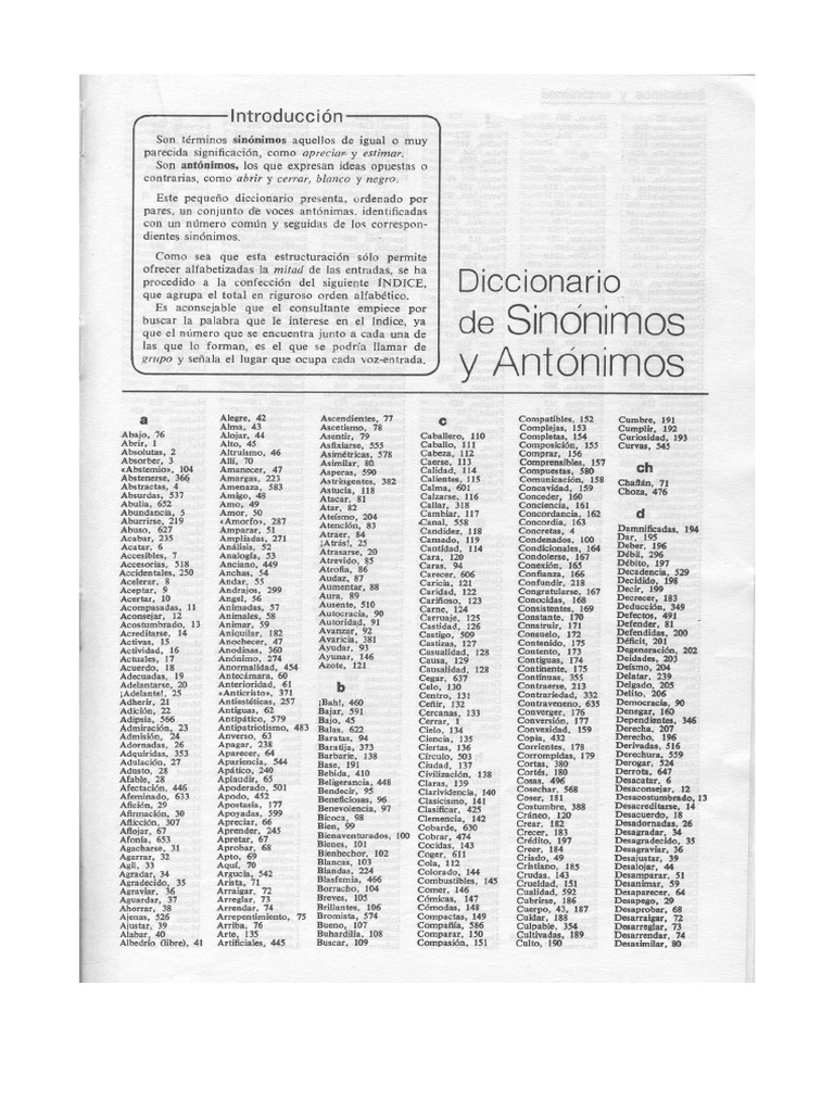 Sinonimos y Antonimos - Libro PDF | PDF