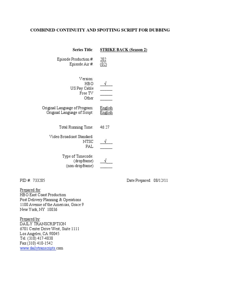 Strike Back S1 02 | PDF | Hbos | Leisure