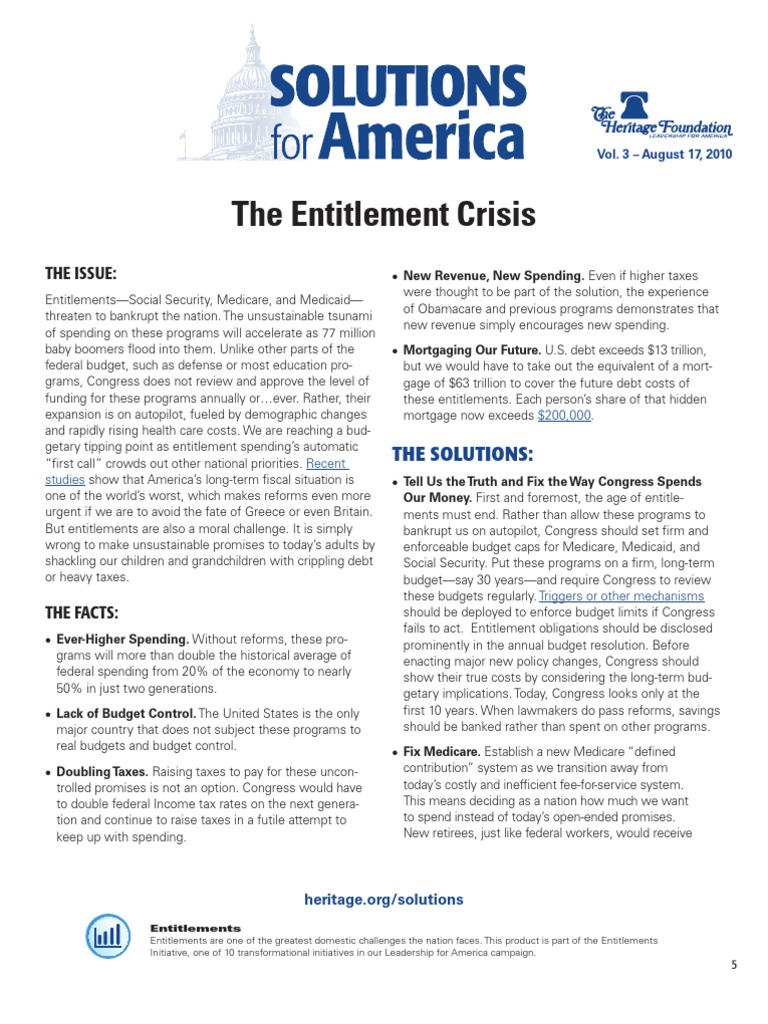 The Entitlement Crisis | PDF | Medicare (United States) | Social ...