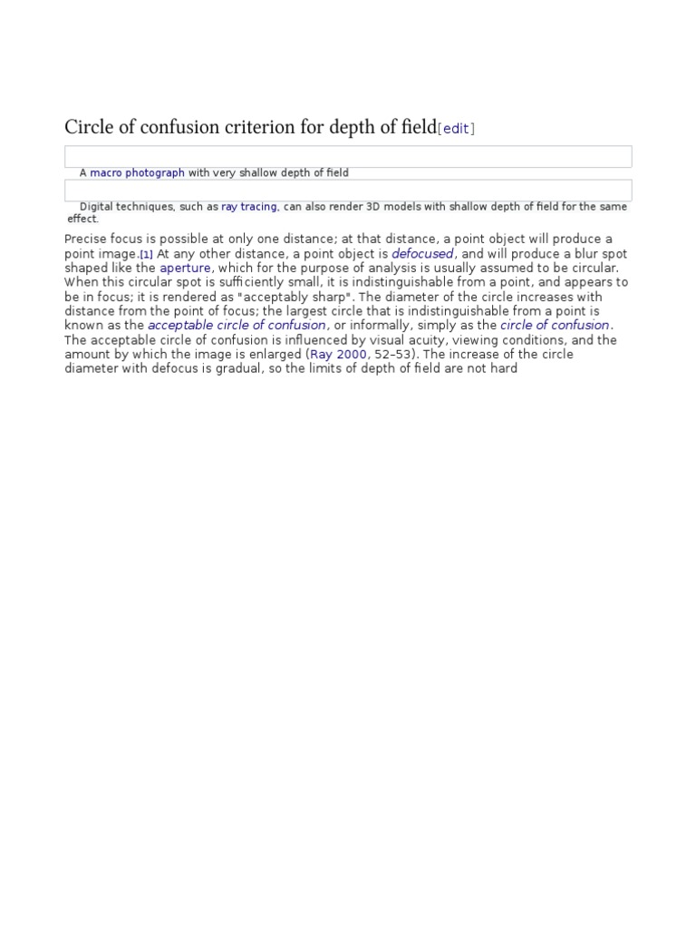Circle of Confusion | PDF