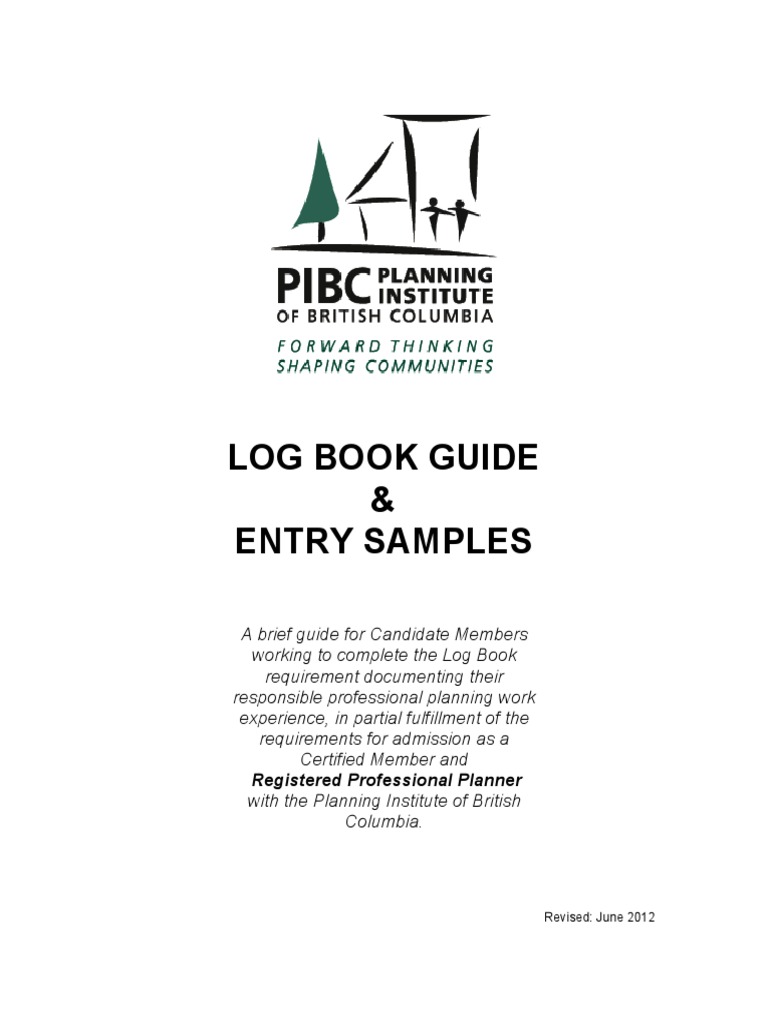 PIBC Log Book Guide for Candidates | PDF | Survey Methodology ...