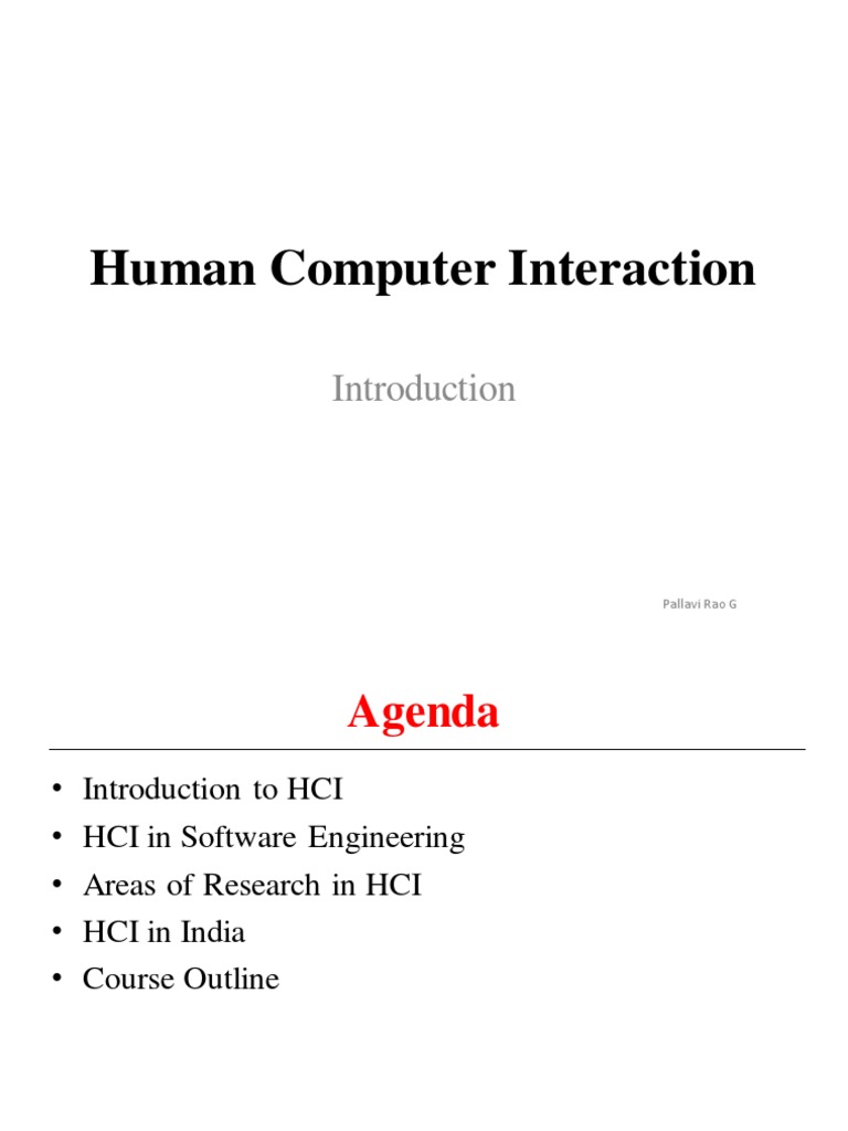 Introduction To HCI | PDF | Human–Computer Interaction | Usability