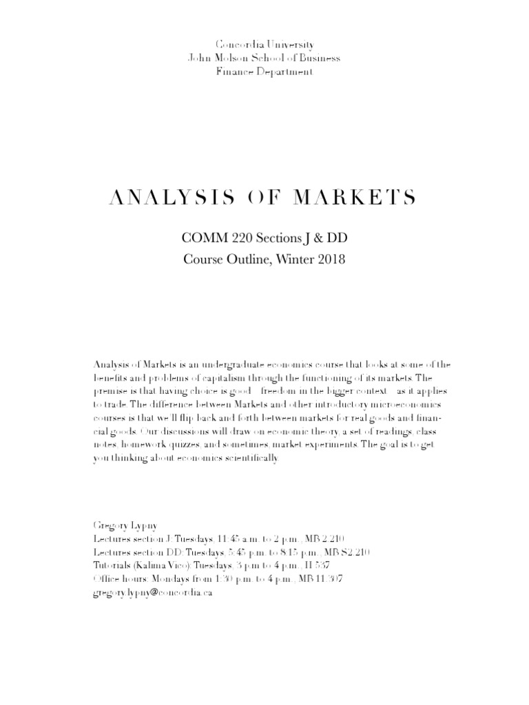 Course Outline - COMM 220 | PDF | Stock Market | Investing