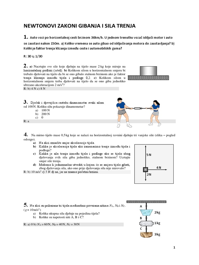 Newtonovi Zakoni Trenje | PDF
