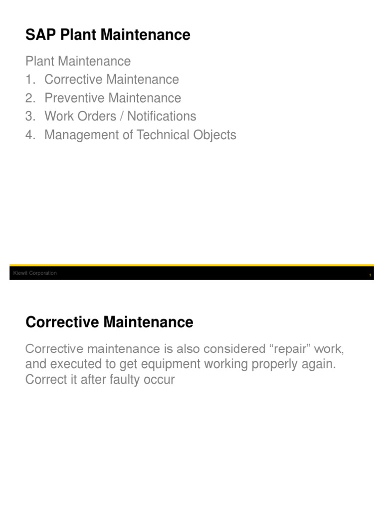 Kiewit SAP Plant Maintenance Guide | PDF