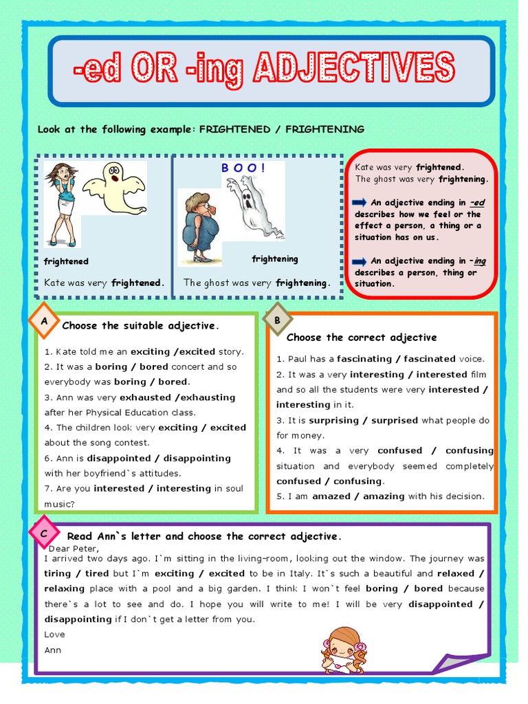 Ed Ing Adjectives Kids PDF | PDF | Language Arts & Discipline