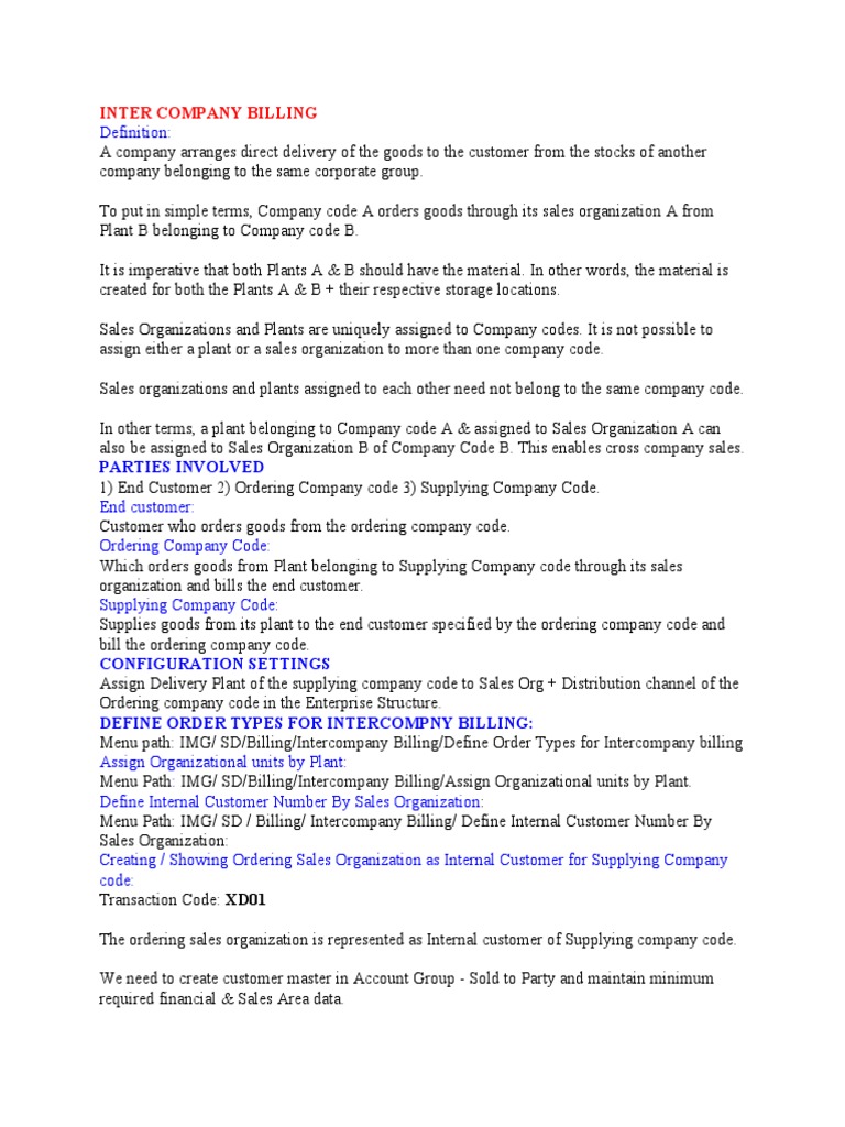 INTERCOMPANY BILLING PROCESS | PDF | Invoice | Pricing