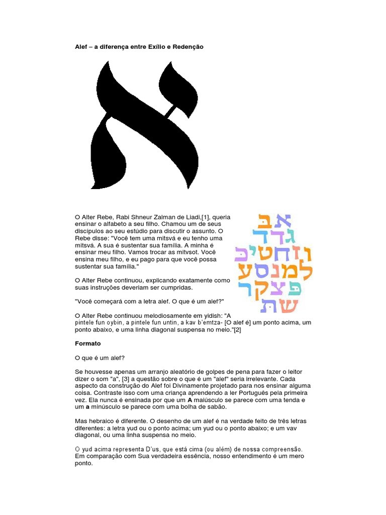 A origem e significados da letra Aleph | PDF | YHWH | Idioma hebreu