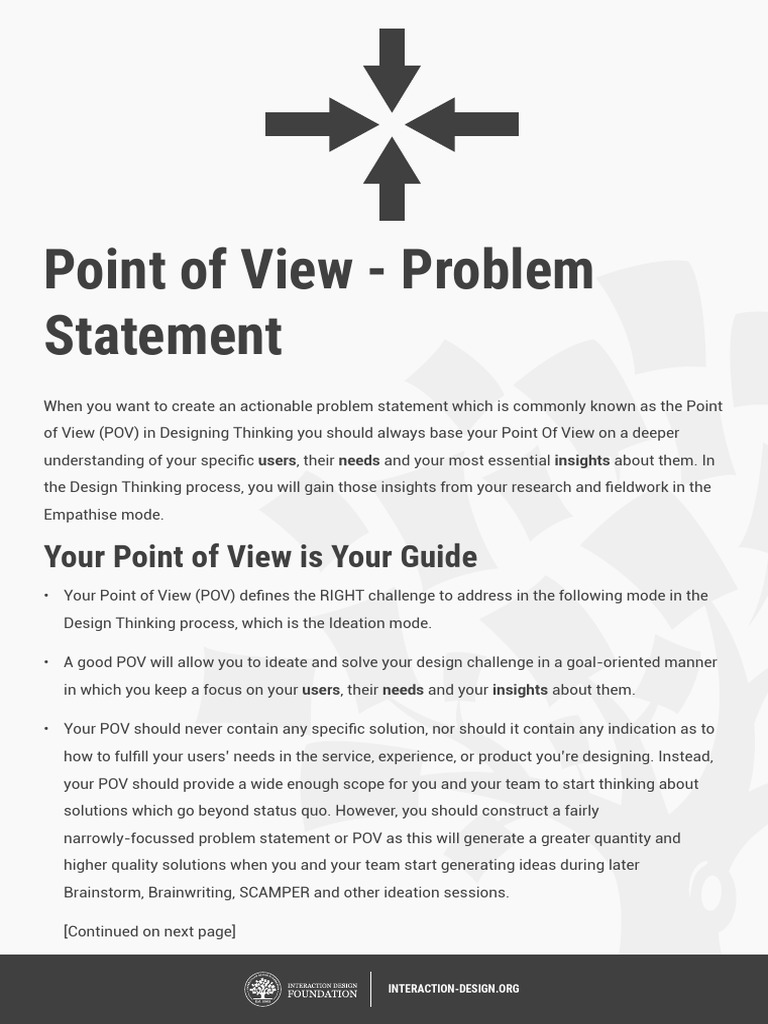 Point of View | PDF | Design Thinking | Insight