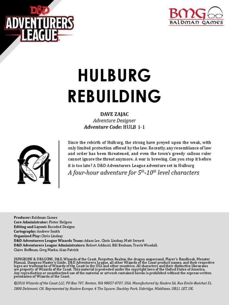 HULB 1-1 Hulburg Rebuilding (5-10) PDF | PDF | Dungeons & Dragons ...