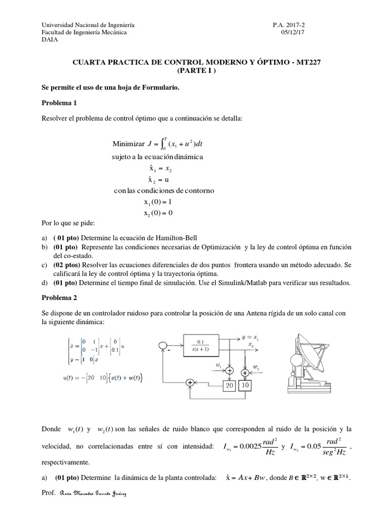 Control Moderno Practica 4 17-2 Fim Uni | PDF | Filtro Kalman ...