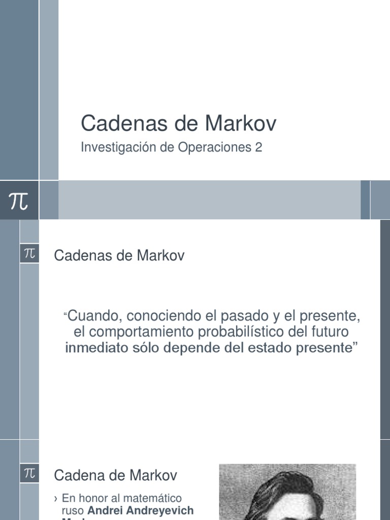 Cadenas de Markov Io2 | PDF | Cadena Markov | Teoría de probabilidad