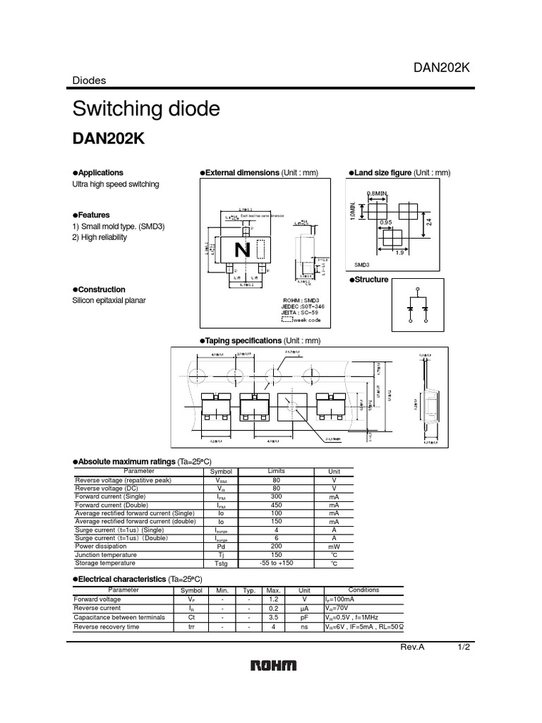 Data Sheet Dan 202 K | PDF | Diode | Rectifier