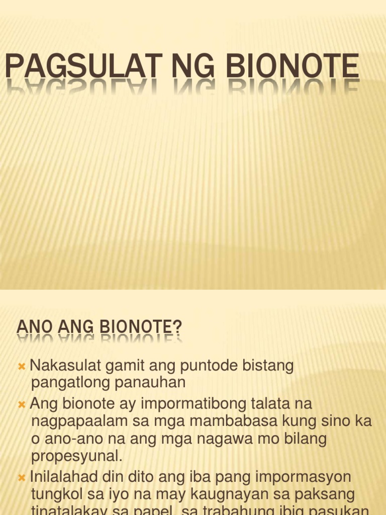 Bio Note | PDF